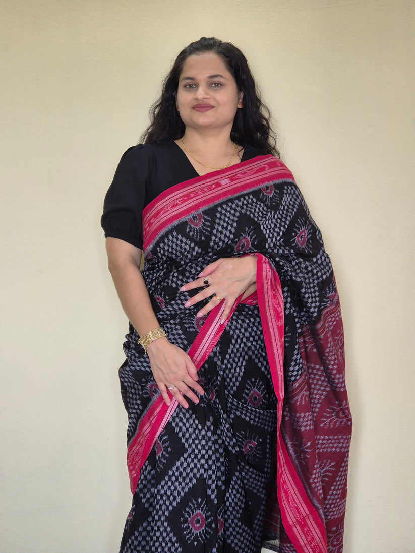 "Tanirika" Sambalpuri Cotton Saree – Earthyweaves